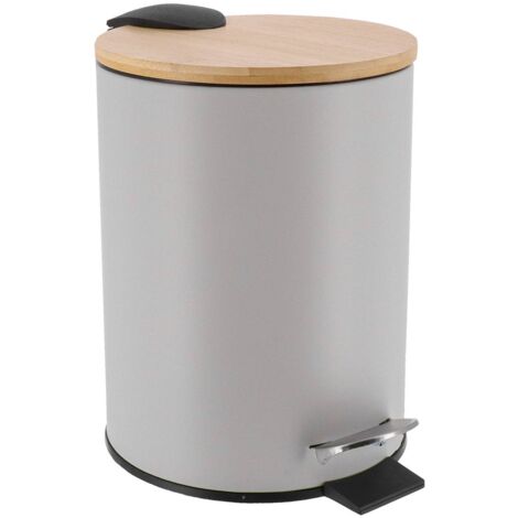 Abfalleimer metal fallbremse 3l - hellgrau bambus - Tendance