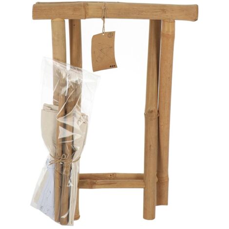Bambus hocker klappbar sitzfläche stoff - bambus weiss - Tendance