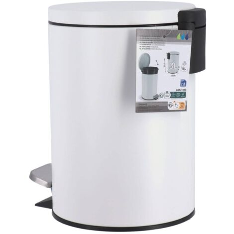 Abfalleimer edelstahl rund 3l - weiss - Tendance