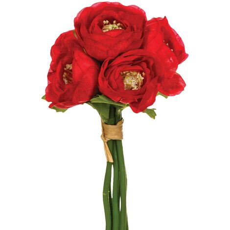Strauß 6 künstliche Ranunkeln H25cm - Rot