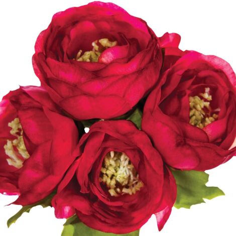 Strauß 6 künstliche Ranunkeln H25cm - Rot