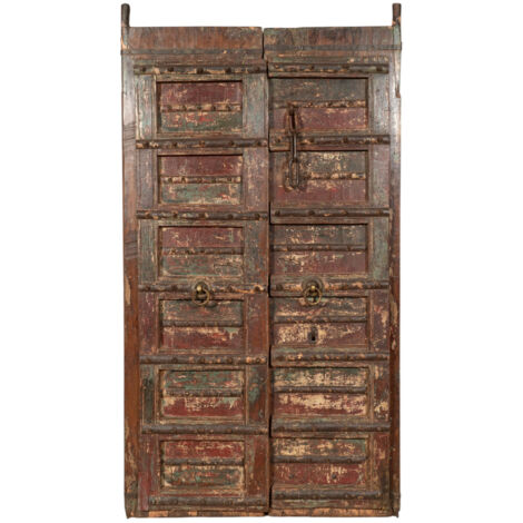 Ancient door in wood and iron Medieval nailed solid wood door Vintage ...