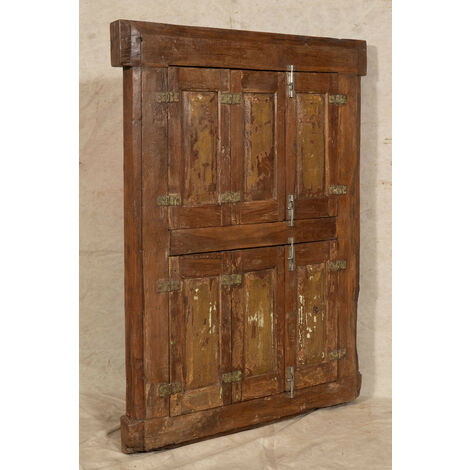Solid wood and iron window with frame Window with grate Medieval ...