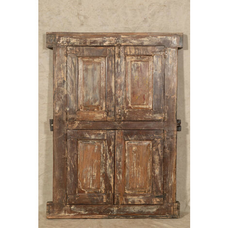 Solid wood and iron window with frame Window with grate Medieval ...