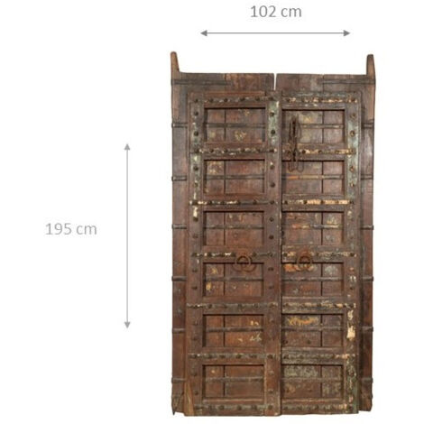 Ancient door in wood and iron Medieval nailed solid wood door Vintage ...