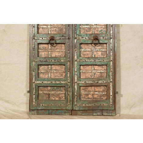 Ancient door in wood and iron Medieval nailed solid wood door Vintage ...