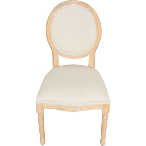 Padded chair in solid wood and fabric Vintage chair Padded armchair for ...