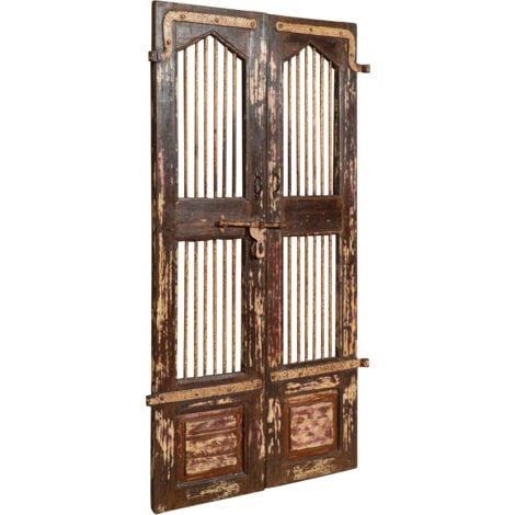 Solid wood and iron interior or exterior old medieval sliding door