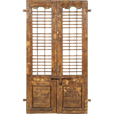 Solid wood and iron interior or exterior old medieval sliding door