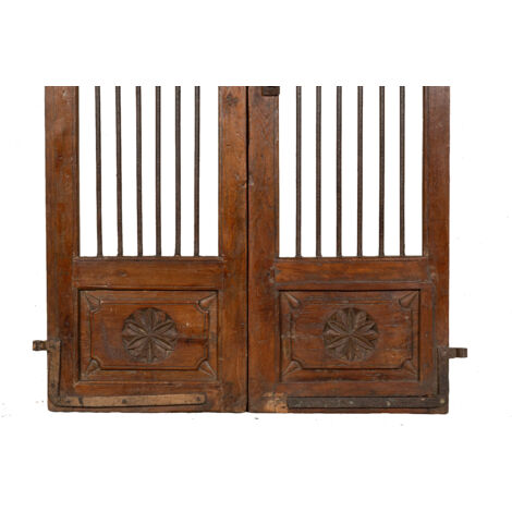 Solid wood and iron interior or exterior old medieval sliding door