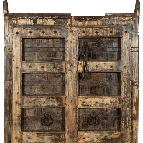 Solid wood and iron interior or exterior old medieval sliding door