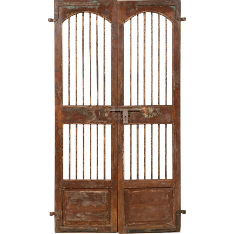 Solid wood and iron interior or exterior old medieval sliding door
