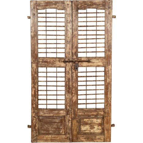 Solid wood and iron interior or exterior old medieval sliding door