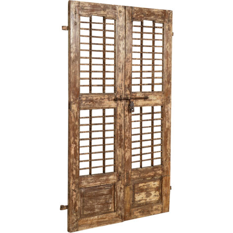 Solid wood and iron interior or exterior old medieval sliding door