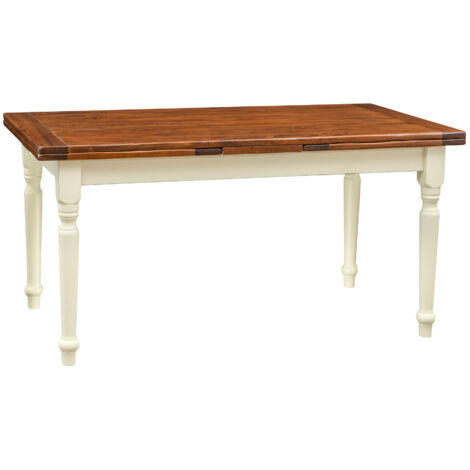 Extendable rectangular wooden table Walnut and white Kitchen table ...