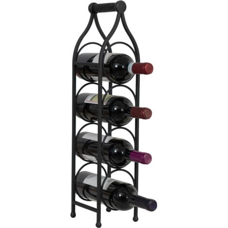 Wrought iron wine bottle Table wine rack 58x13 cm Countertop wine rack ...