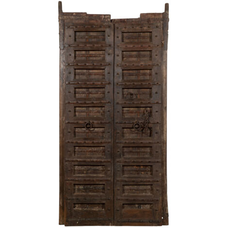 Solid wood and iron front door for interior or exterior use, old and ...