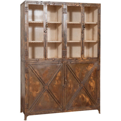 Iron wardrobe with antique finish