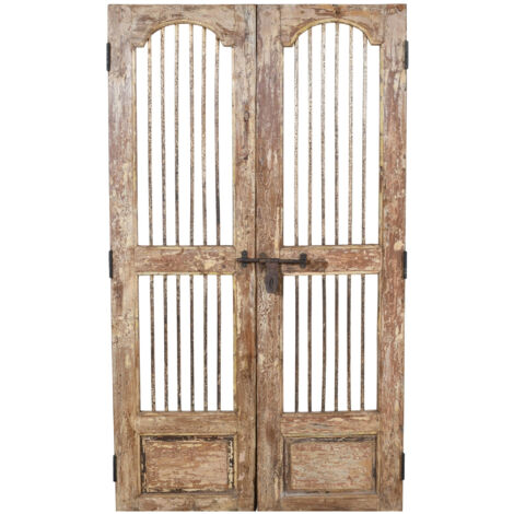 Solid wood and iron interior or exterior old medieval sliding door