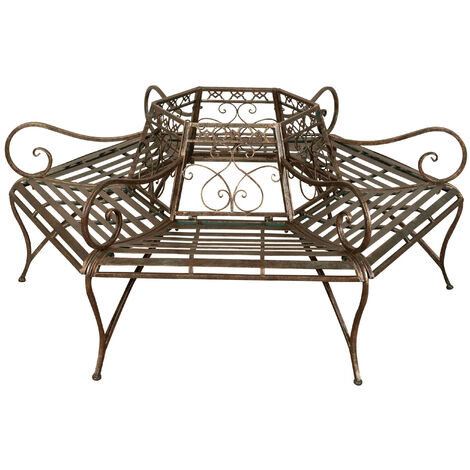 Iron tree bench 153x153x86 Round bench Circular outdoor round tree ...