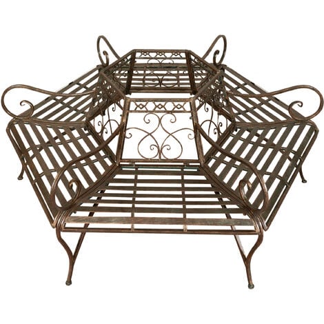 Iron tree bench 153x153x86 Round bench Circular outdoor round tree ...