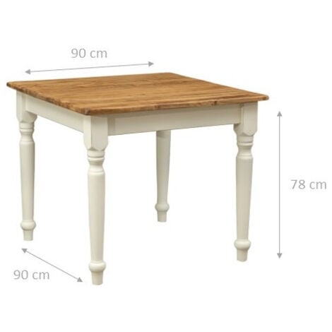 Solid wood table 90x90 cm Square kitchen and dining room table Space ...