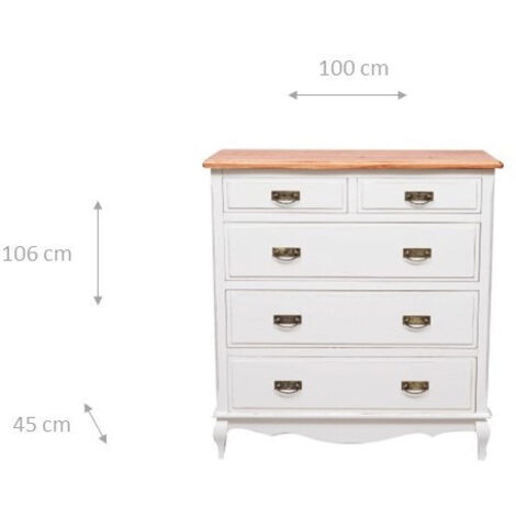 Country-style solid lime wood antiqued white frame top walnut finish ...