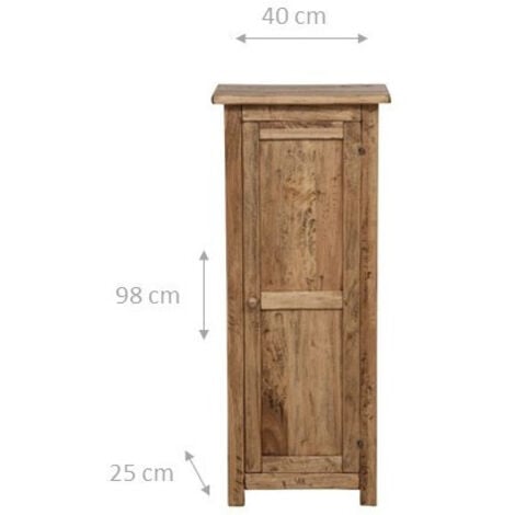 Country-style solid lime wood natural finish W40xDP25xH98 cm sized ...