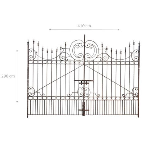Outdoor wrought iron gate 410x298x10 cm Gate with antique finish Large ...