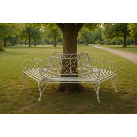 Iron tree bench 153x153x86 Round bench Circular outdoor round tree ...