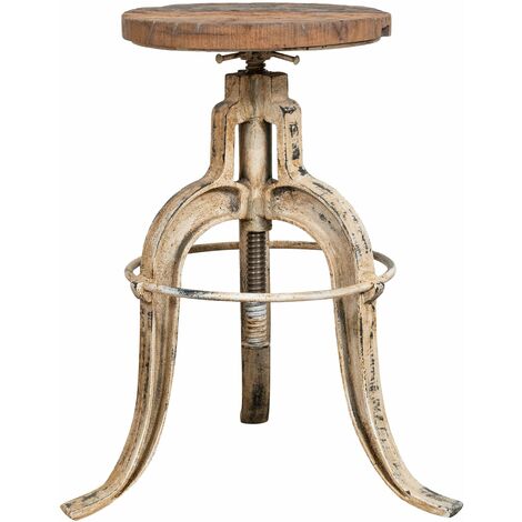 Cast iron stool with antique finish