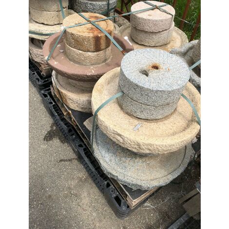 Ancient stone grinder and tray, assorted sizes