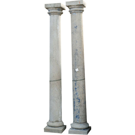 Set of two old stone columns