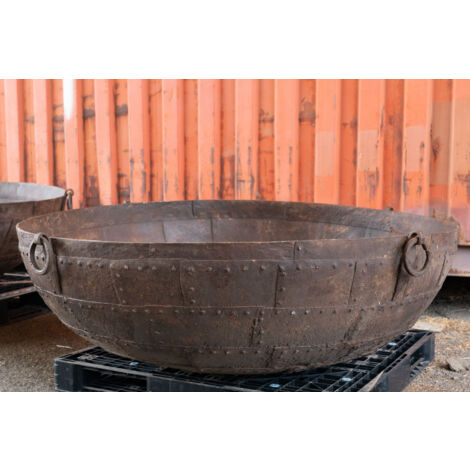 OLD WROUGHT IRON CONTAINER