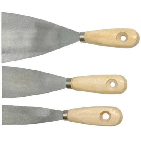 3 pièces de spatule, spatule de peintre 3, 5 et 8 cm avec manche en bois