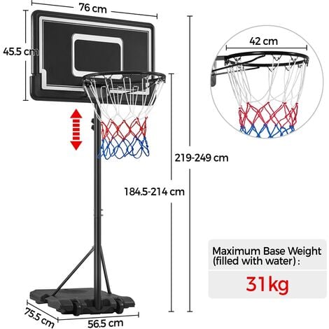 Yaheetech Canestro Portatile per Interni/Esterni Canestro Basket Camera ...