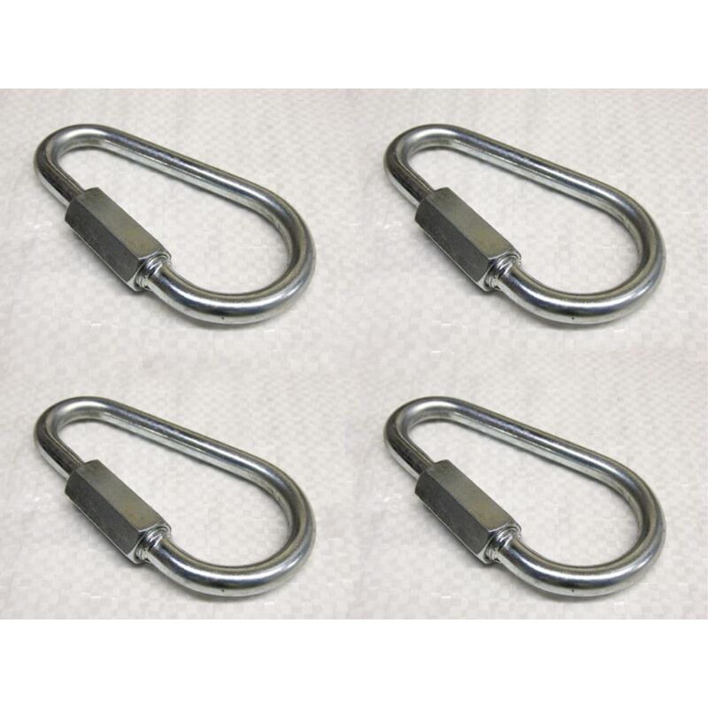 X4 4MM Zinc Plated Pear Shaped Quick Link - Repair Secure Attach Rope