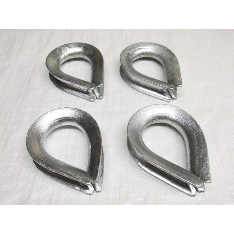 X4 20MM Galvanised Thimbles To BS464 - Lifting Heavy Duty Galv 13/16 Inch