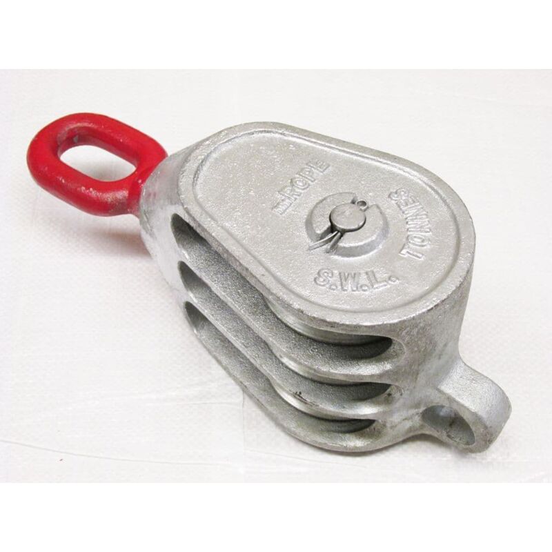 1 Ton 4" Red Head GMI Treble Sheave Block With Swivel Eye Galvanised ...