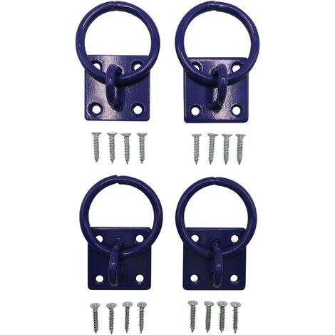 Horse Stable Tie Rings on Plates x4 Purple
