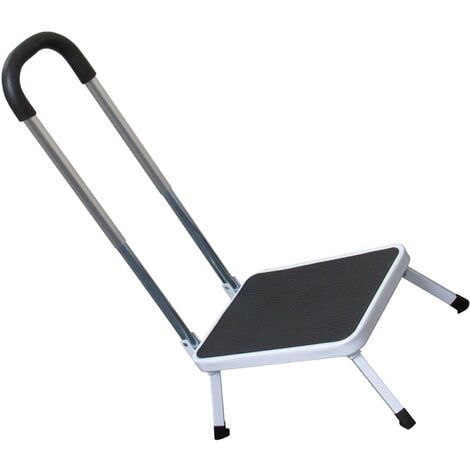 Aluminium Folding Step With Handrail White (Single Caravan Motorhome ...