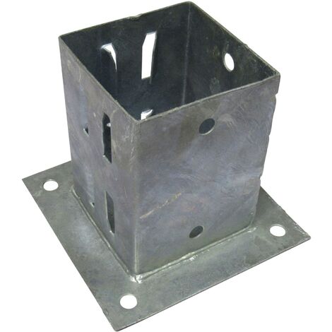 Bolt Down Fence Post Supports 100MM Wedge Grip x2 (Galvanised Fencing ...