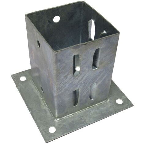 Bolt Down Fence Post Supports 100MM Wedge Grip x2 (Galvanised Fencing ...