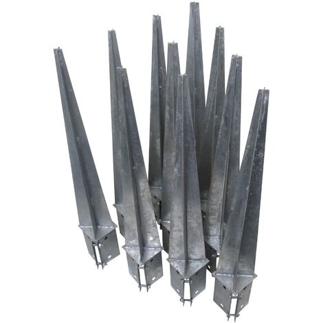 Galvanised Fence Post Spike Support 100MM Bolt Grip X10 (Fencing Base ...