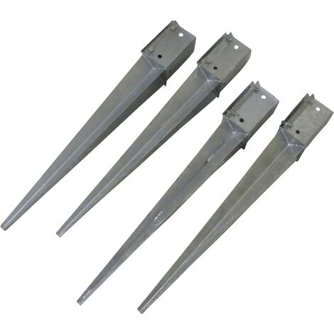 Galvanised Fence Post Spike Support 75MM Bolt Grip X4 (Fencing Base ...