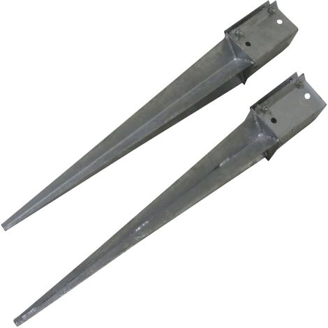 Galvanised Fence Post Spike Support 75MM Bolt Grip X2 (Fencing Base ...