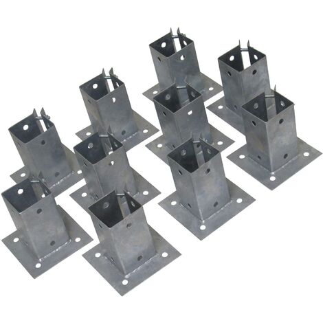 Bolt Down Fence Post Support 75MM Bolt Grip X10 (Galvanised Fencing ...
