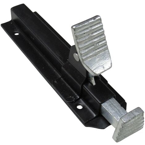 Heavy Duty Foot Operated Bolt (Gate Door Footbolt Floor Lock Black)