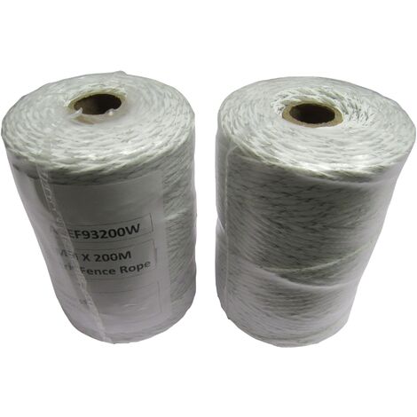 Electric Fence Rope Poly Fencing 3MM x 200M Rolls x2 (Electrified ...