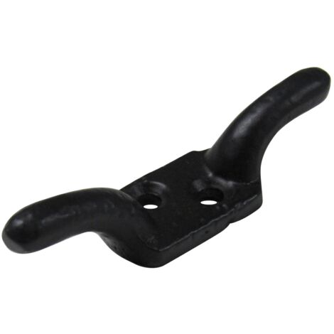 Black Cleat Hooks 3" X2 (Washing Line Blind Cord Tie Back Trailer Rope)